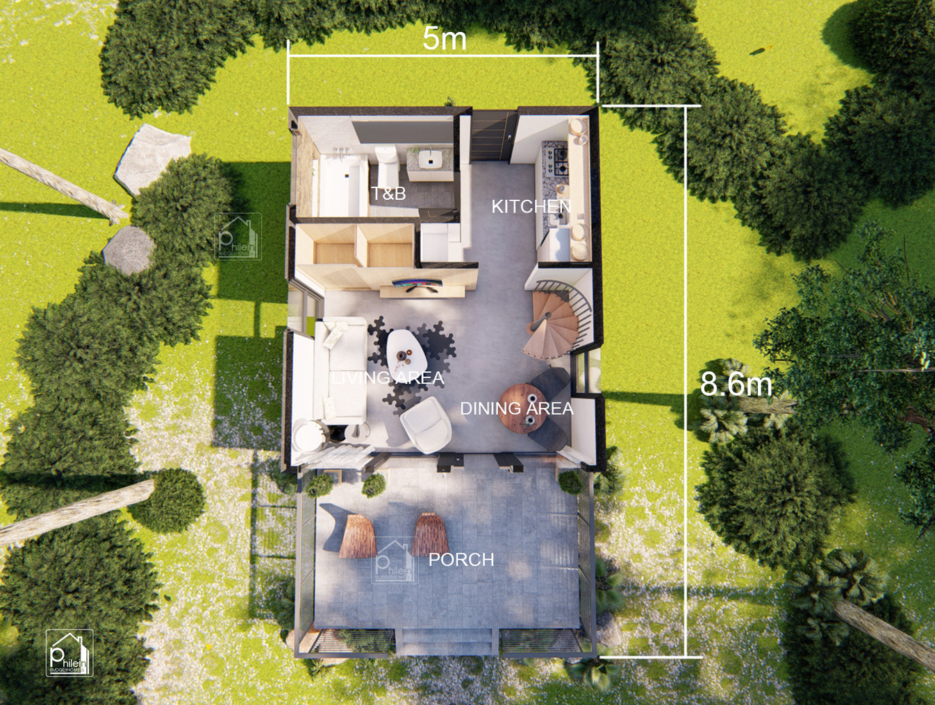 Santan Layout Kit with CAD/DWG file | 40sqm Charming Small House Perfe ...