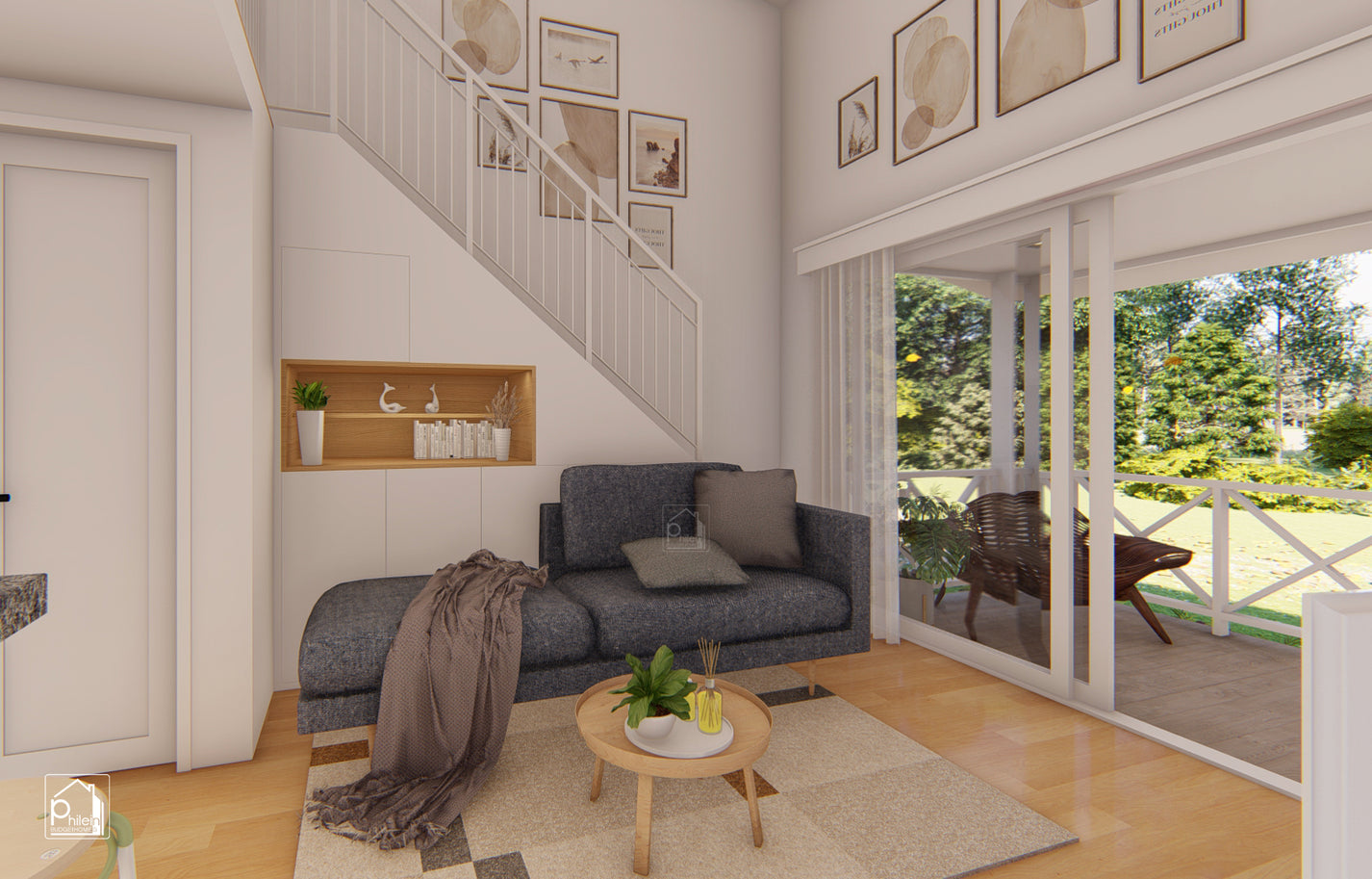 Delia Basic Kit | 35sqm Simple Tiny House with Loft, Floor Plan (Digit ...